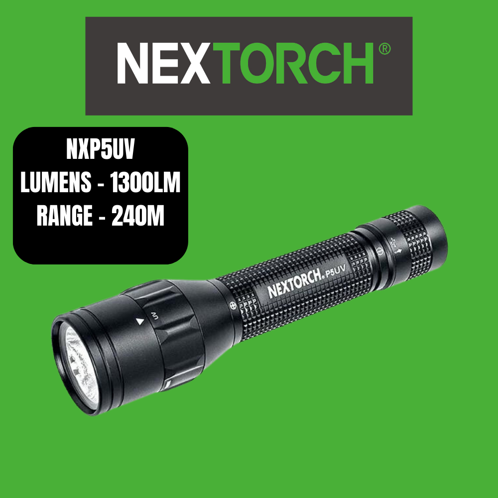 Nextorch P5UV Rechargeable Torch Dual White & UV Light – Nextorch Australia